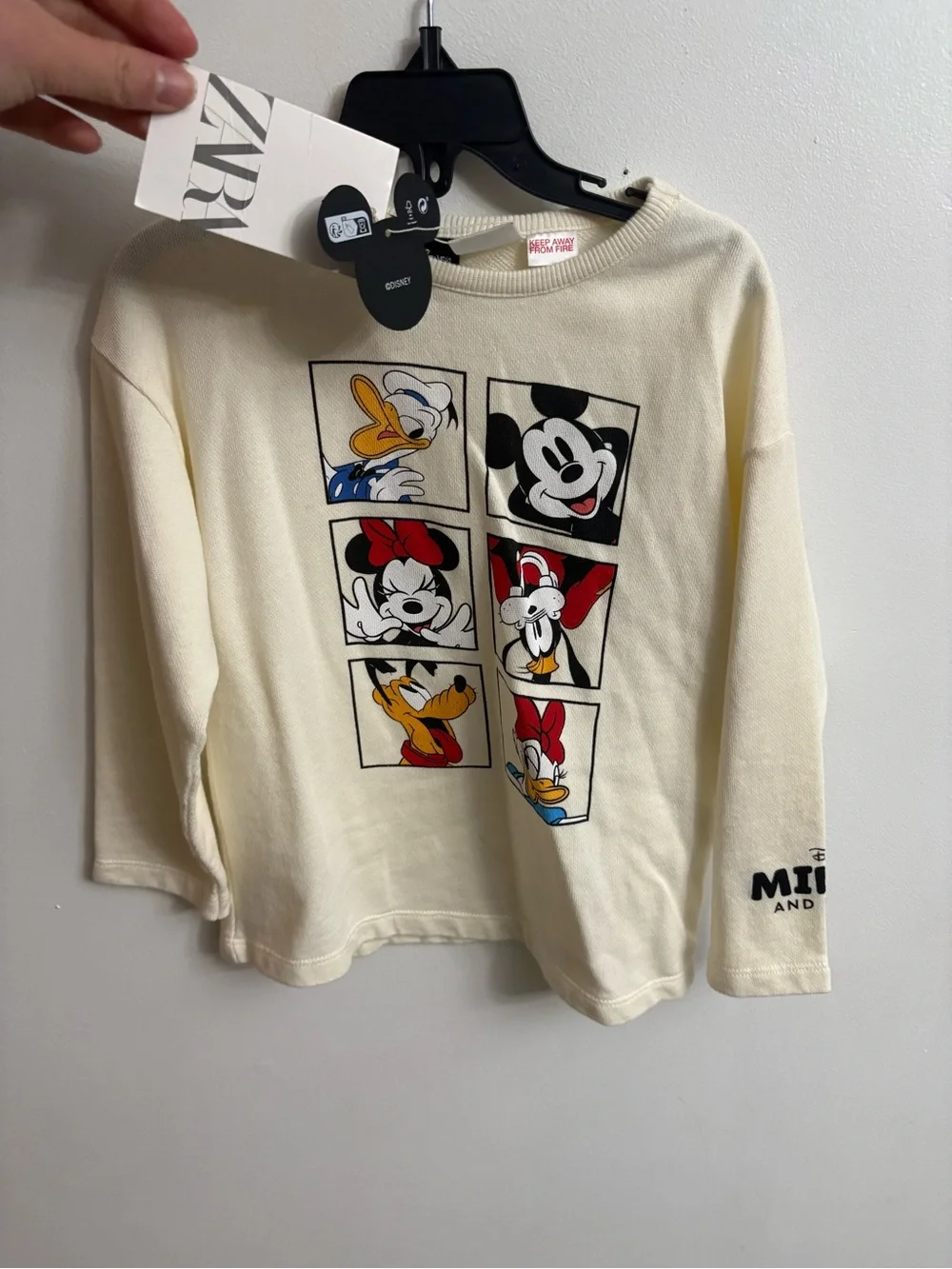 Zara | Shirts & Tops | Nwt Zara Kids Cream Disney Character Longsleeve ...